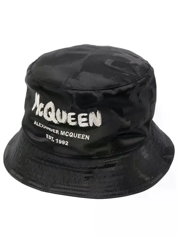 Alexander McQueen Logo-print Bucket Hat - Black