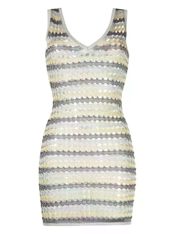 Solid & Striped Tricot-knit Mini Dress - Silver