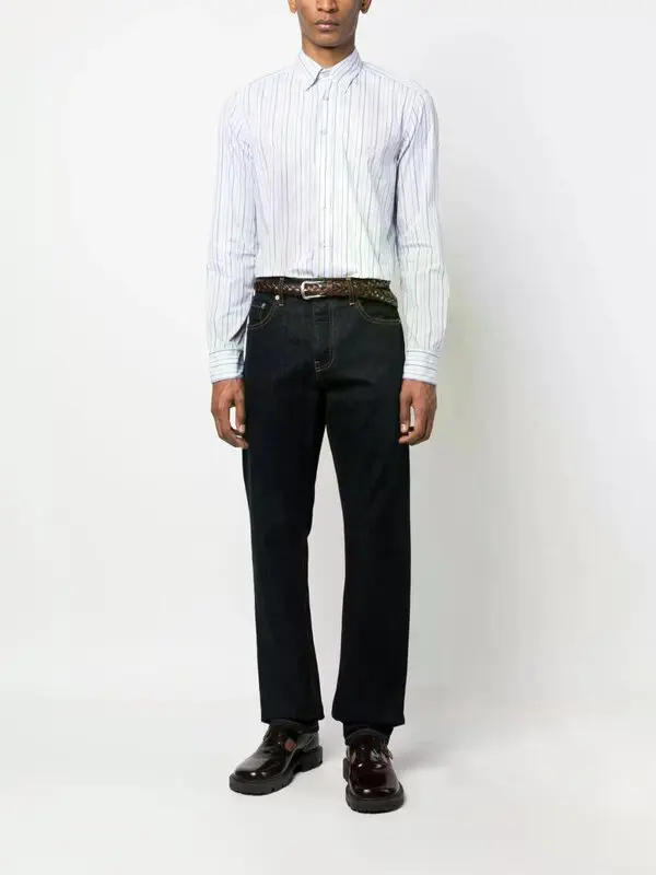 Etro Logo-embroidered Striped Cotton Shirt