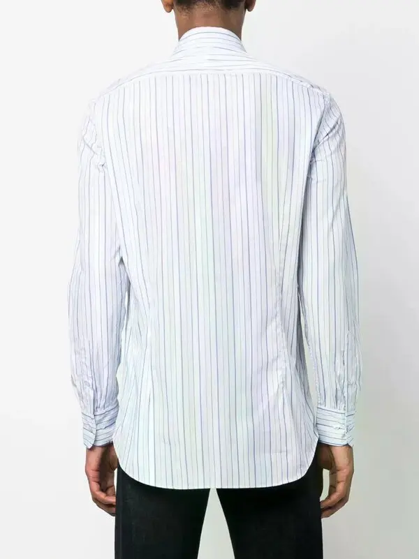 Etro Logo-embroidered Striped Cotton Shirt
