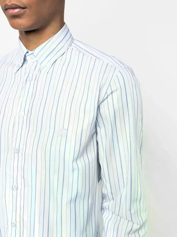 Etro Logo-embroidered Striped Cotton Shirt