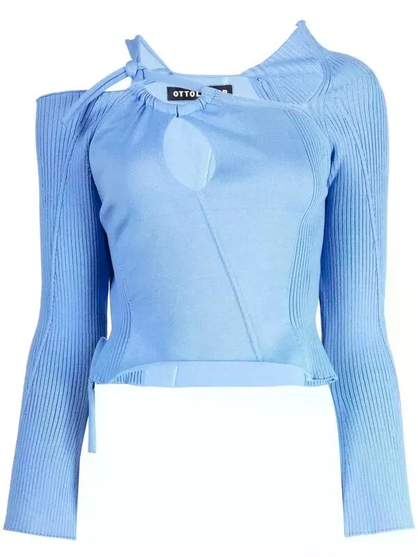 Ottolinger Cut-out Detailing Knitted Top - Blue