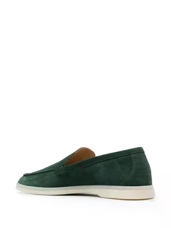 SCAROSSO Suede And Leather Slip-on Loafers - Green