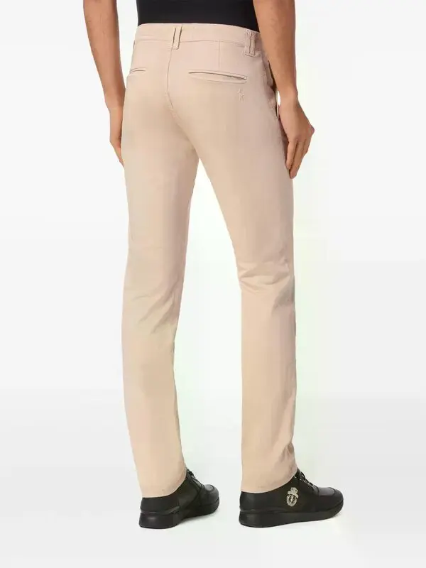 BILLIONAIRE Logo-embroidered Denim Chino Trousers