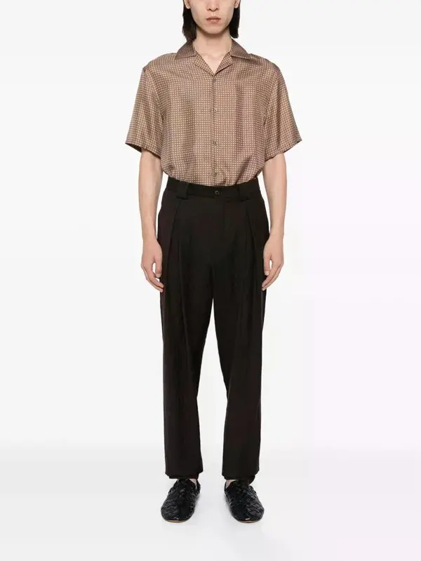 Giorgio Armani Single-pleat Flannel Trousers