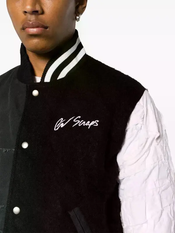 GREG LAUREN Panelled Wool-cotton Bomber Jacket