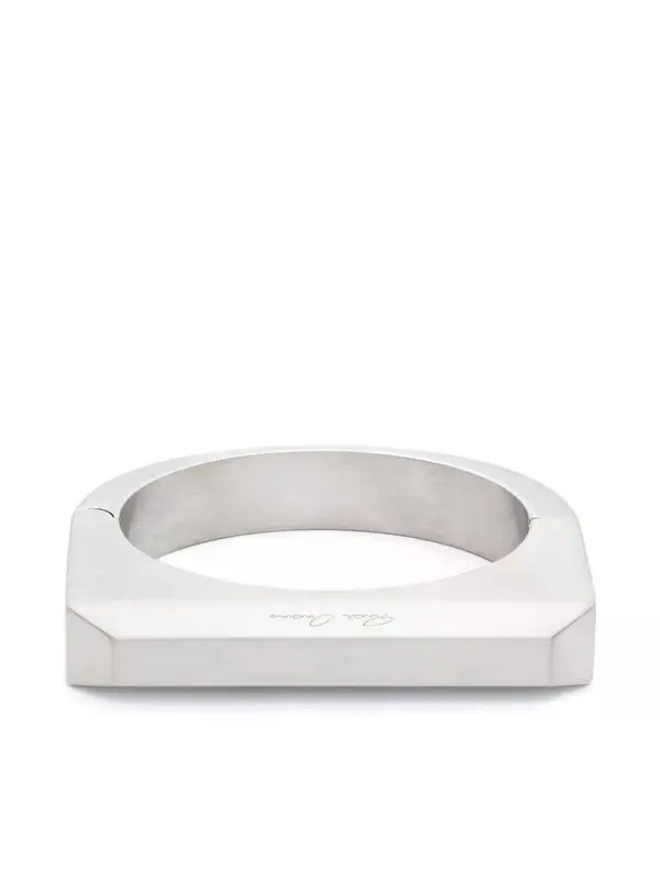 Rick Owens Logo-engraved Brushed Bracelet - Silver