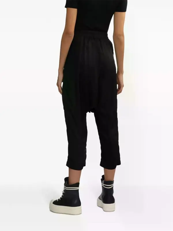 Rick Owens Pressed-crease Drawstring Cropped Trousers