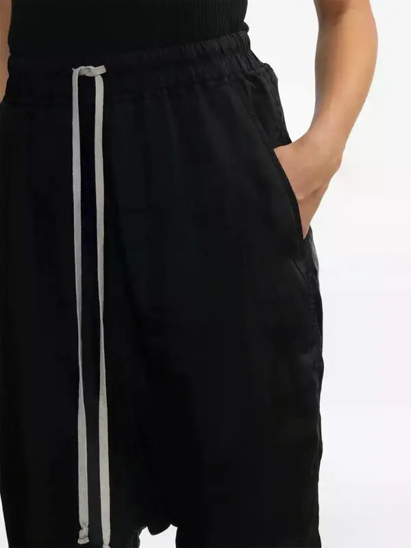 Rick Owens Pressed-crease Drawstring Cropped Trousers