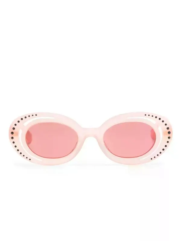 Marni Crystal-embellished Round-frame Sunglasses - Pink