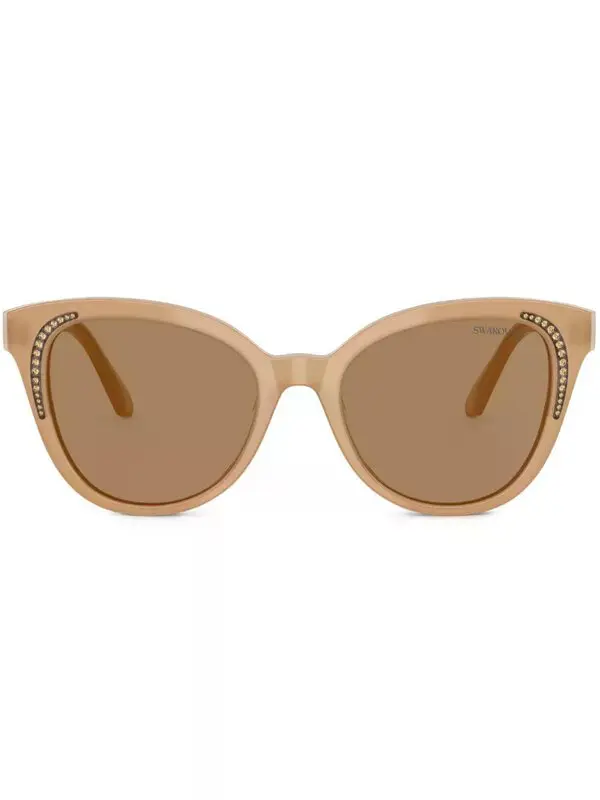 SWAROVSKI Crystal-embellished Oversized Sunglasses - Brown