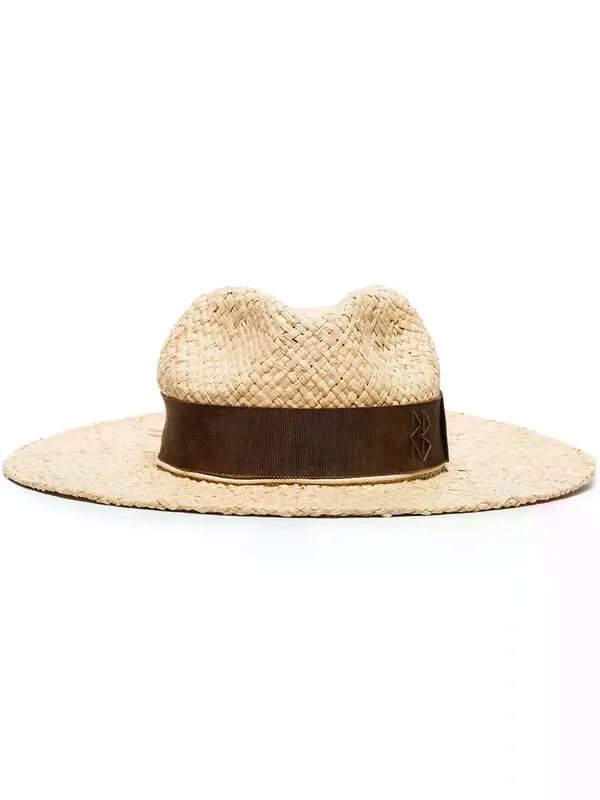 Ruslan Baginskiy Chain-embellished Fedora Straw Hat - Neutrals