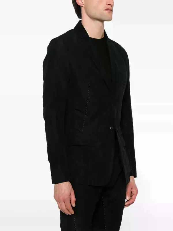 Masnada Single-breasted Blazer With Contrast Stitching