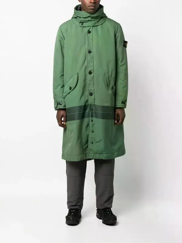 Stone Island Logo Print Raincoat
