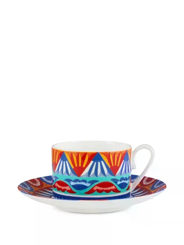 Dolce & Gabbana Geometric-pattern Porcelain Tea-set