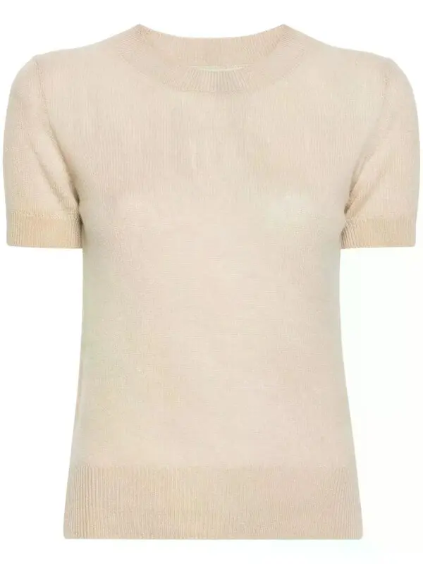 Ermanno Scervino Crew-neck Cashmere Top - Neutrals