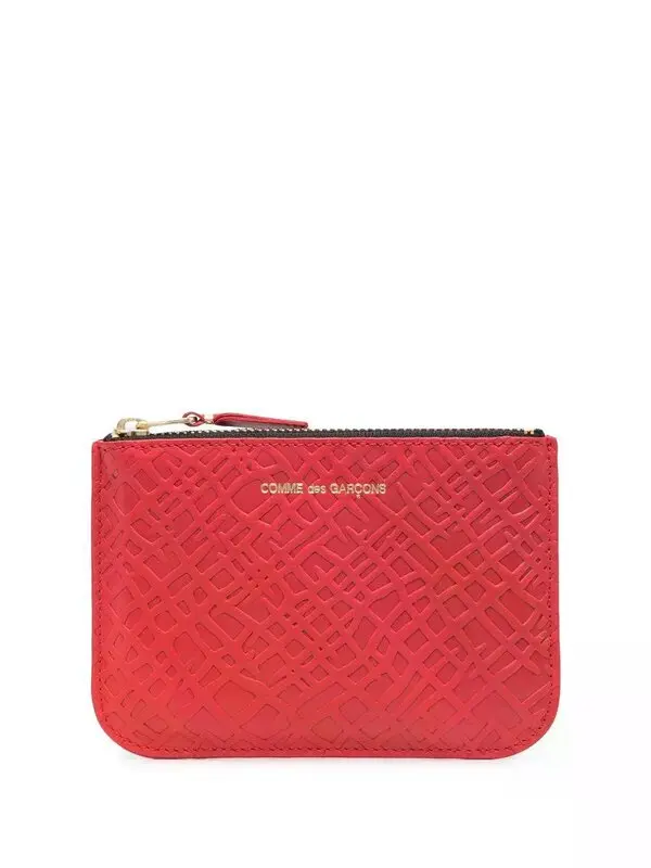 Comme Des Garçons Embossed Leather Wallet - Red