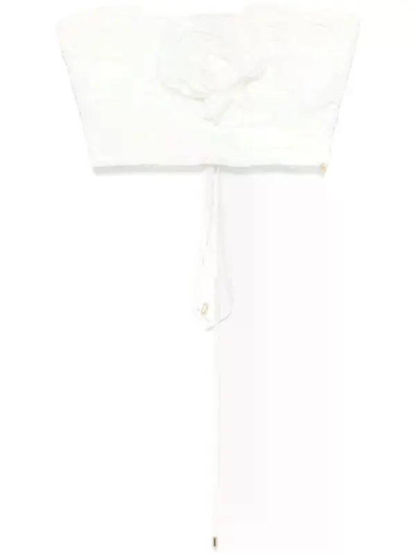 NISSA Floral-appliqué Top - White