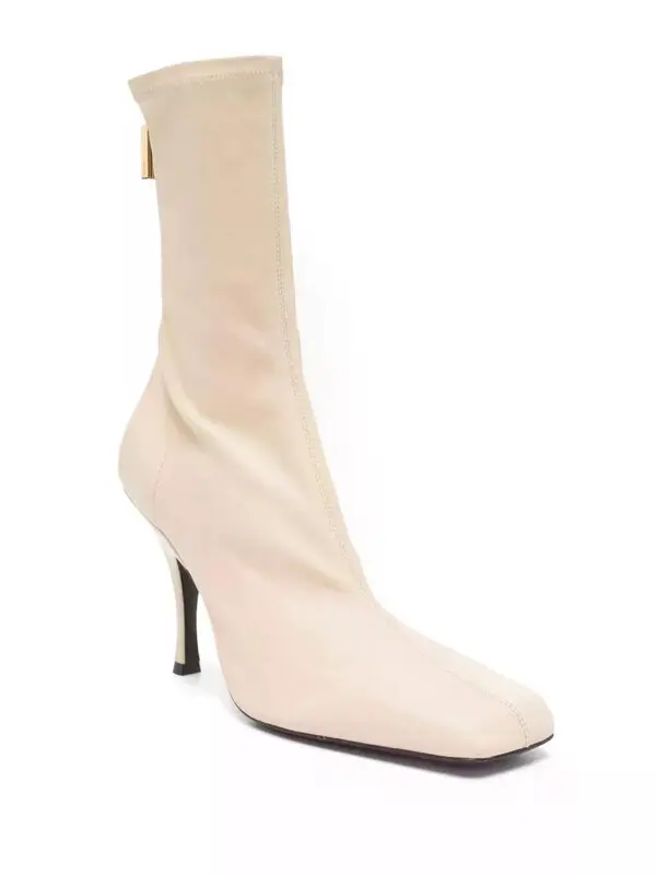 Khaite 100mm Eva Stiletto Boots - Neutrals