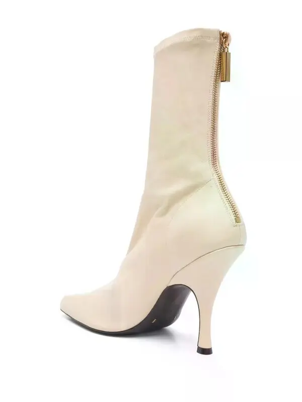 Khaite 100mm Eva Stiletto Boots - Neutrals