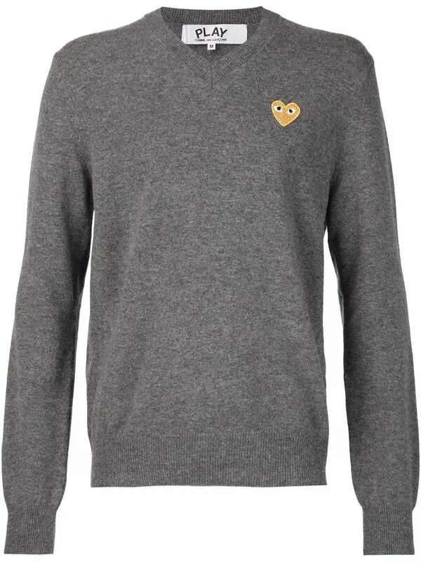 Play Comme Des Garcon Embroidered Heart Jumper