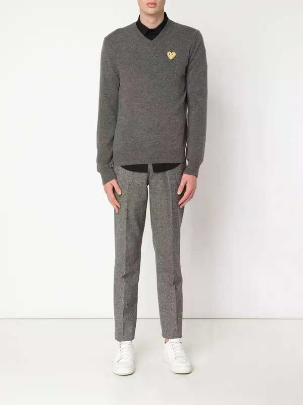 Play Comme Des Garcon Embroidered Heart Jumper