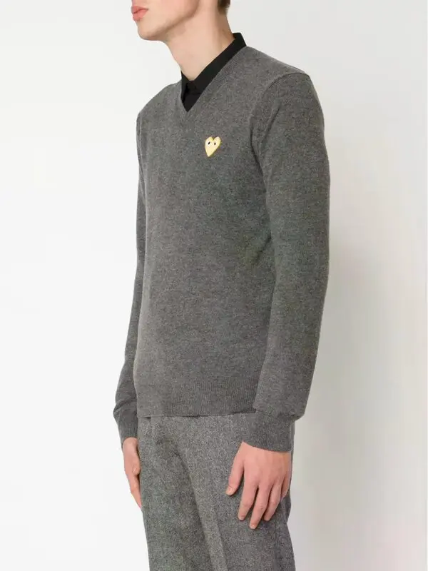 Play Comme Des Garcon Embroidered Heart Jumper