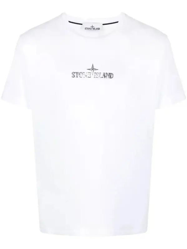 Stone Island Logo-print Cotton T-shirt - White