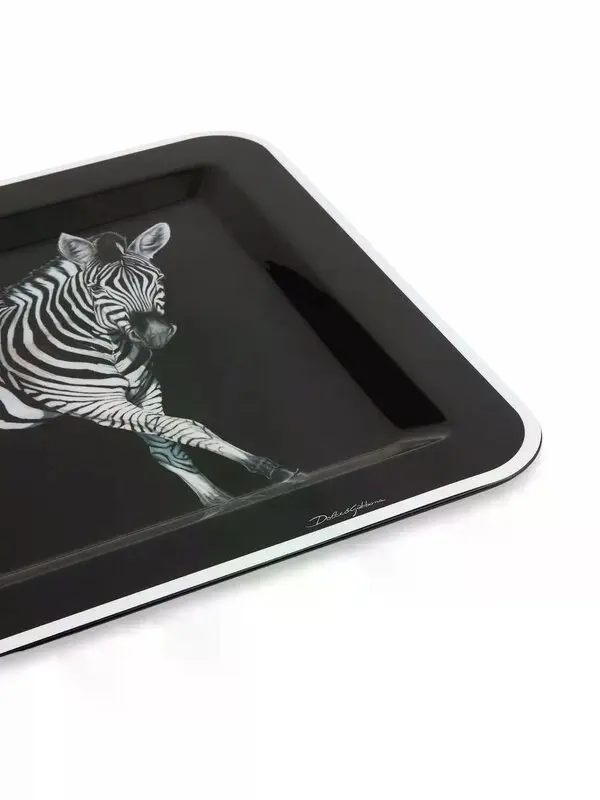 Dolce & Gabbana Medium Zebra-print Wood Tray