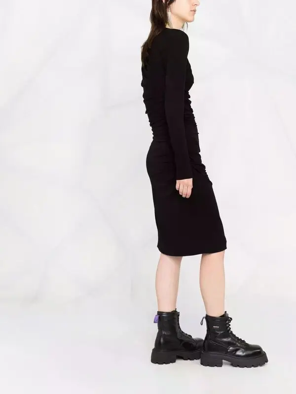 Dsquared2 Asymmetric-neck Ruched Dress