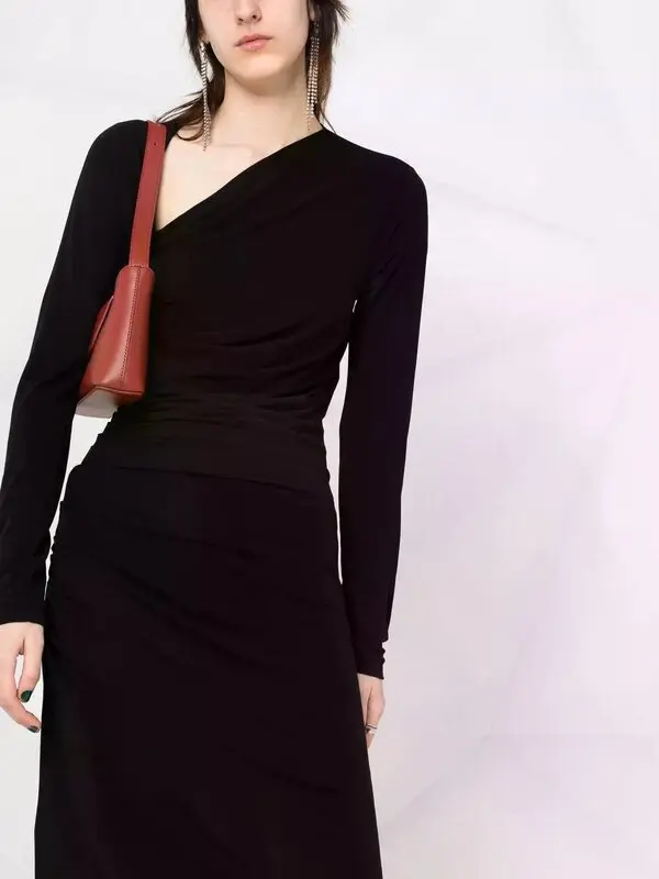 Dsquared2 Asymmetric-neck Ruched Dress
