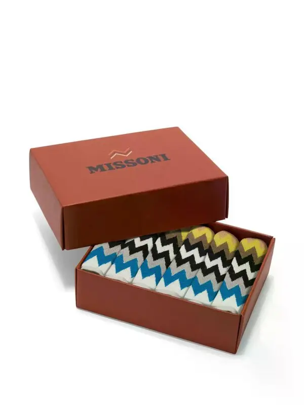Missoni Set Of Six Face Towels - Blue