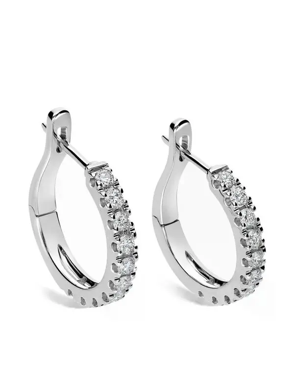 LEO PIZZO 18kt White Gold Diamond Hoop Earrings - Silver