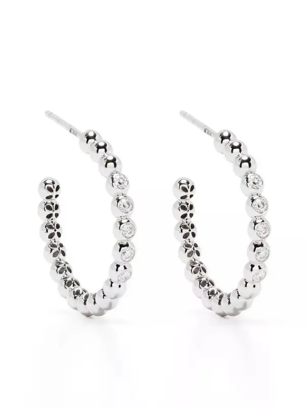 PRAGNELL 18kt White Gold Bohemia Diamond Hoop Earrings - Silver