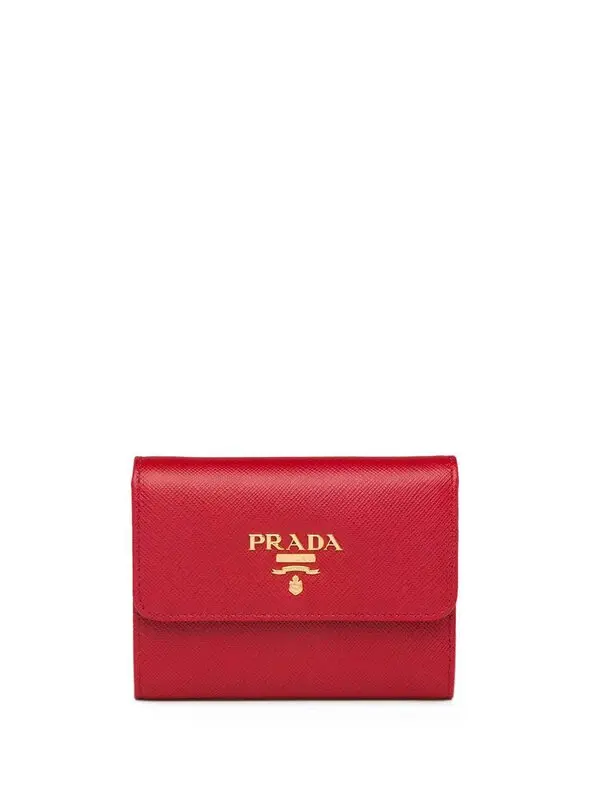 Prada Logo-plaque Square Wallet - Red