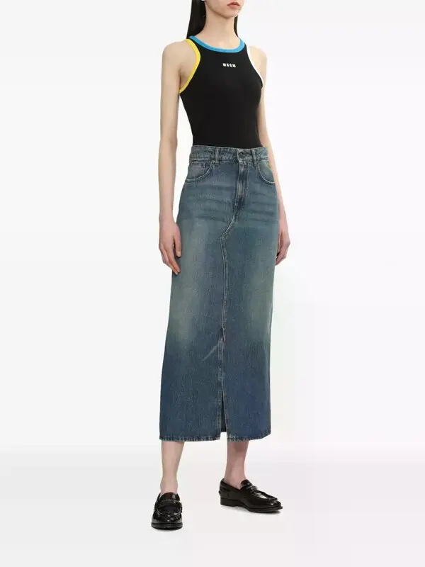 MSGM Denim Midi Skirt