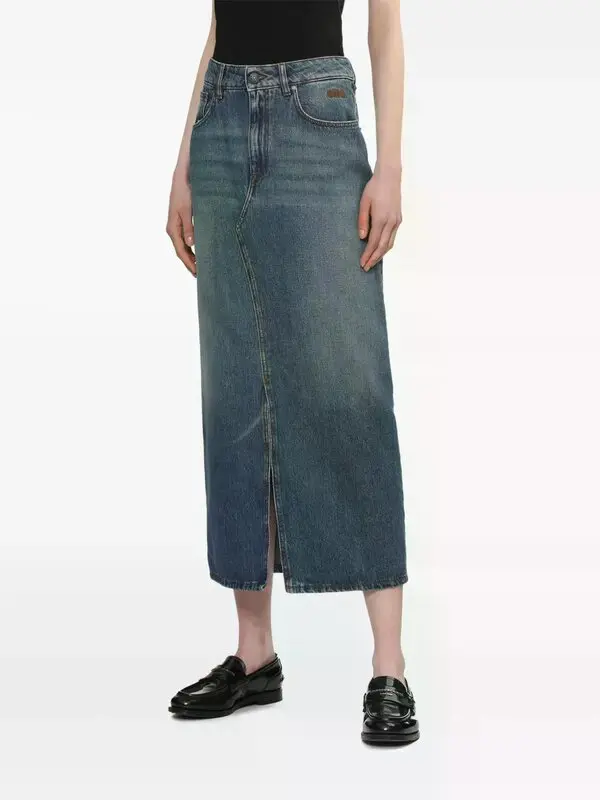 MSGM Denim Midi Skirt