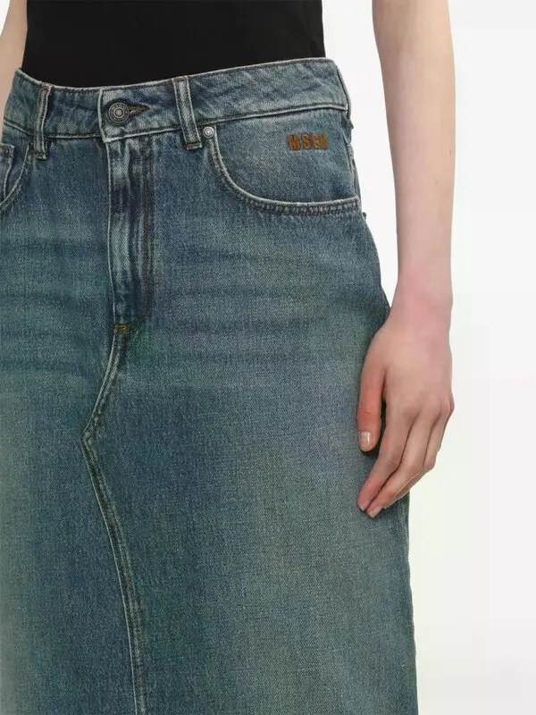 MSGM Denim Midi Skirt