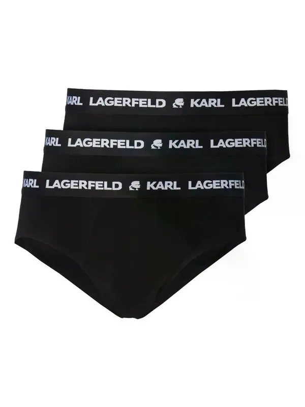 Karl Lagerfeld Logo-waistband Briefs - Black