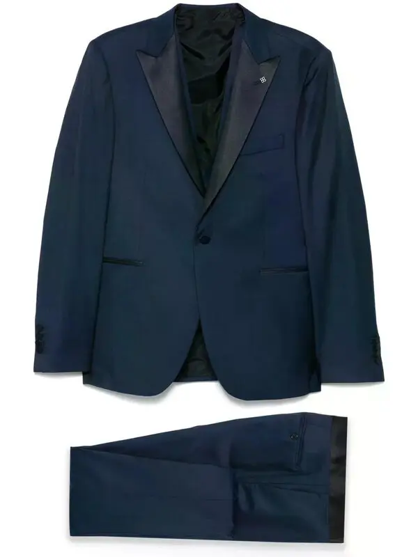 Tagliatore Brooch-detail Suit - Blue