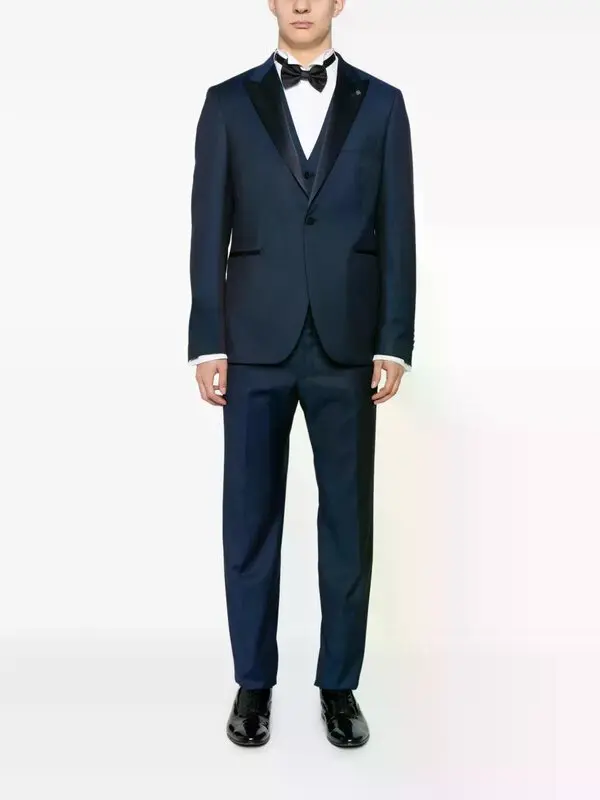 Tagliatore Brooch-detail Suit - Blue