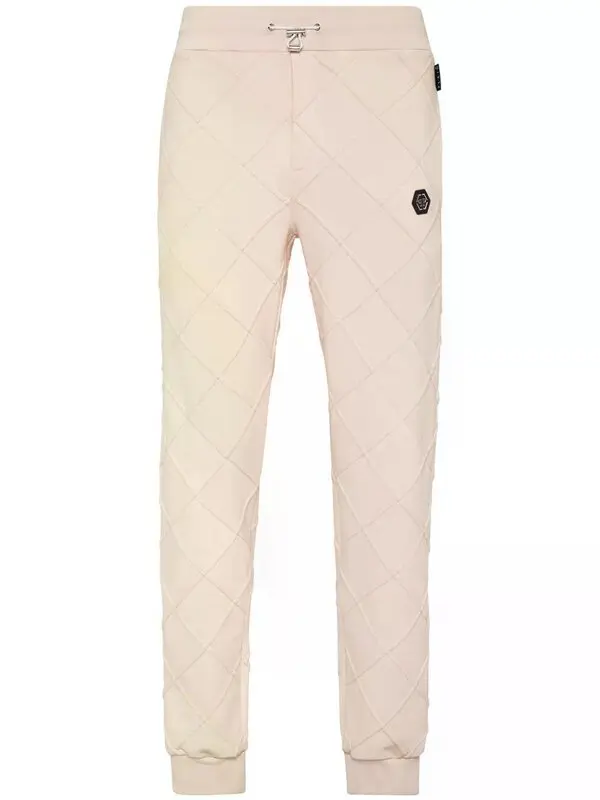 Philipp Plein Logo-appliqué Quilted Track Pants - Neutrals