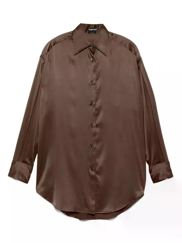 TOM FORD Satin Shirt - Brown