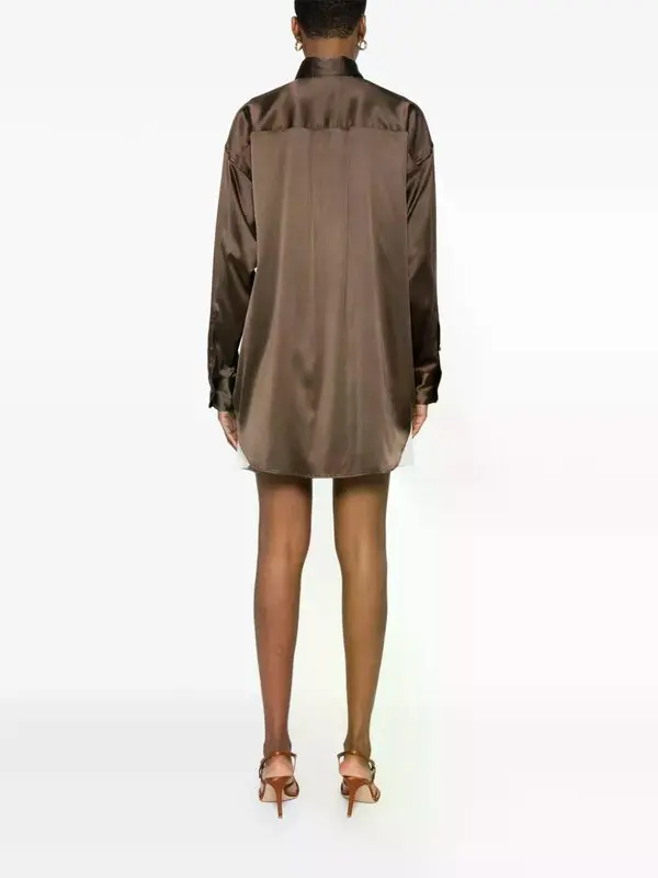 TOM FORD Satin Shirt - Brown