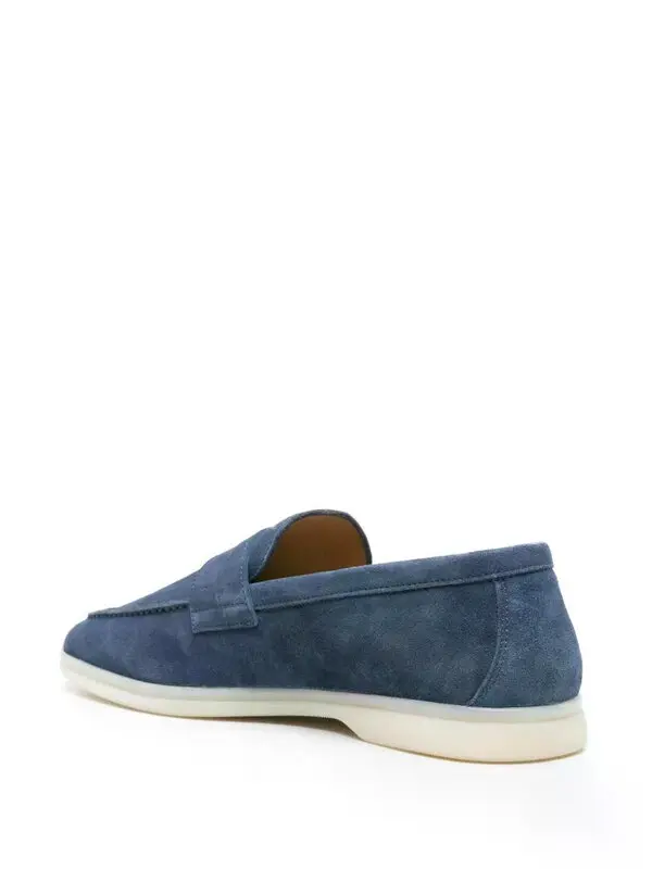 SCAROSSO Luciano Suede Penny Loafers - Blue