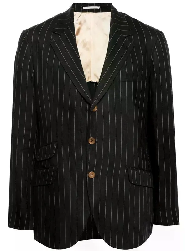 Brunello Cucinelli Pinstripe Virgin Wool Blazer - Grey