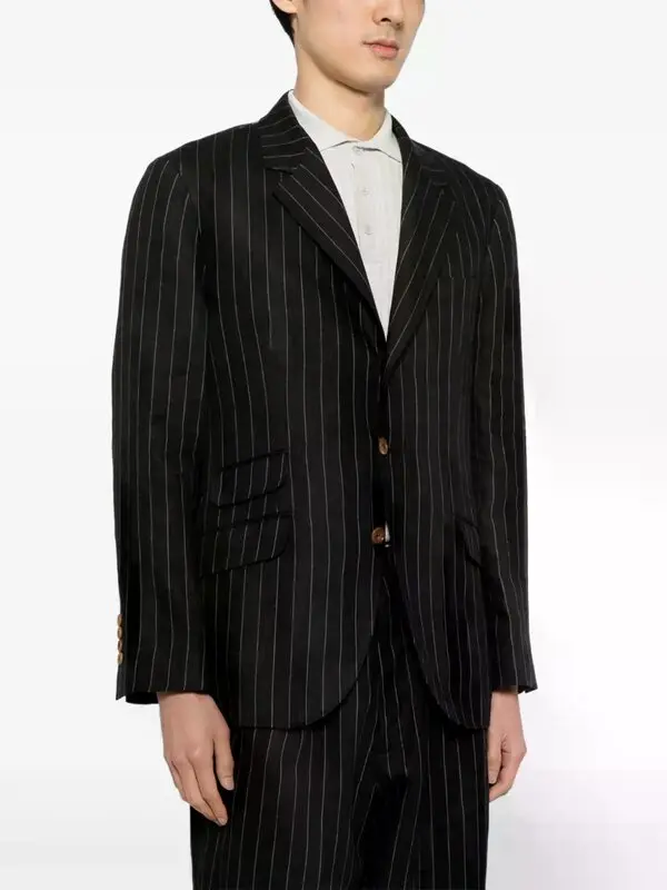 Brunello Cucinelli Pinstripe Virgin Wool Blazer - Grey