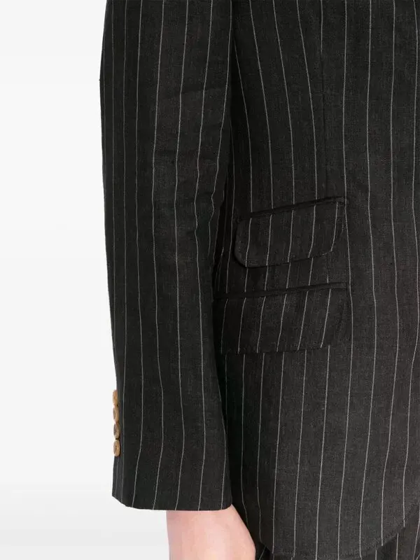 Brunello Cucinelli Pinstripe Virgin Wool Blazer - Grey