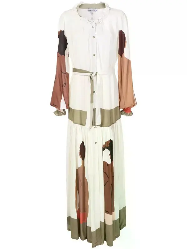 AMIR SLAMA Graphic-print Maxi Dress - Neutrals