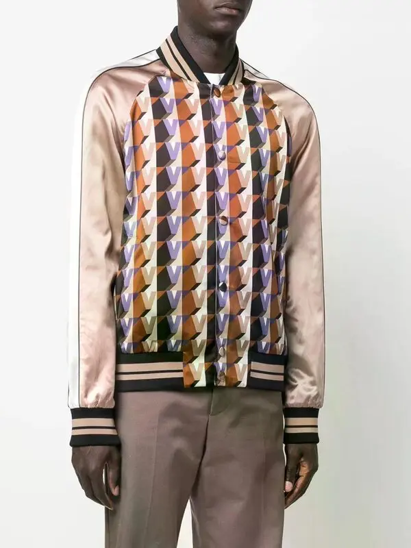 Valentino Garavani Geometric-print Bomber Jacket